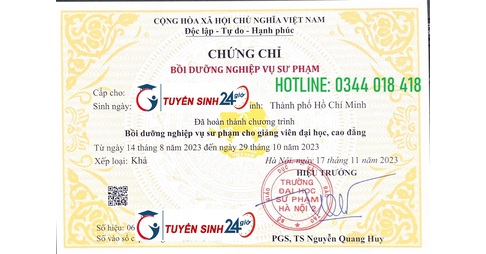 Ghi danh bổ sung Lớp NVSP Giảng viên đại học cao đẳng. Đào tạo cấp chứng chỉ 33617479 | Rongbay.com