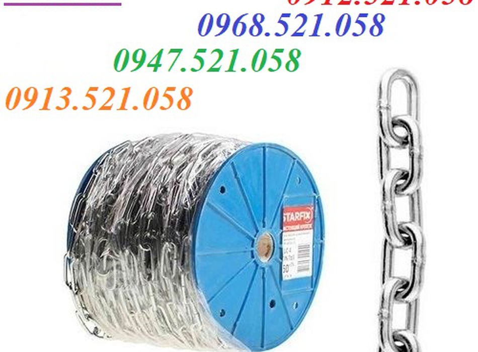 Xích Inox 304 D2, xích thép mạ kẽm D2 đây 0947.521.058 Thanh Sơn có nối xích sắt mạ kẽm D6 hà ...