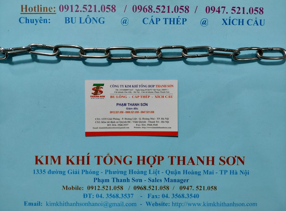 Xích Inox 304 D2, xích thép mạ kẽm D2 đây 0947.521.058 Thanh Sơn có nối xích sắt mạ kẽm D6 hà ...