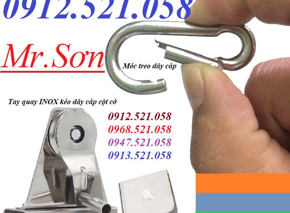 Puly cột cờ,ròng rọc vuông Inox,tay quay cột cờ Thanh Sơn hà nội có cáp ...