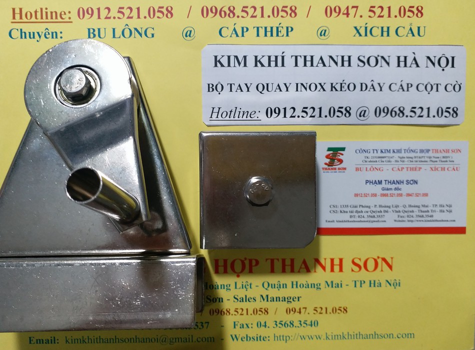 Puly cột cờ,ròng rọc vuông Inox,tay quay cột cờ Thanh Sơn hà nội có cáp ...