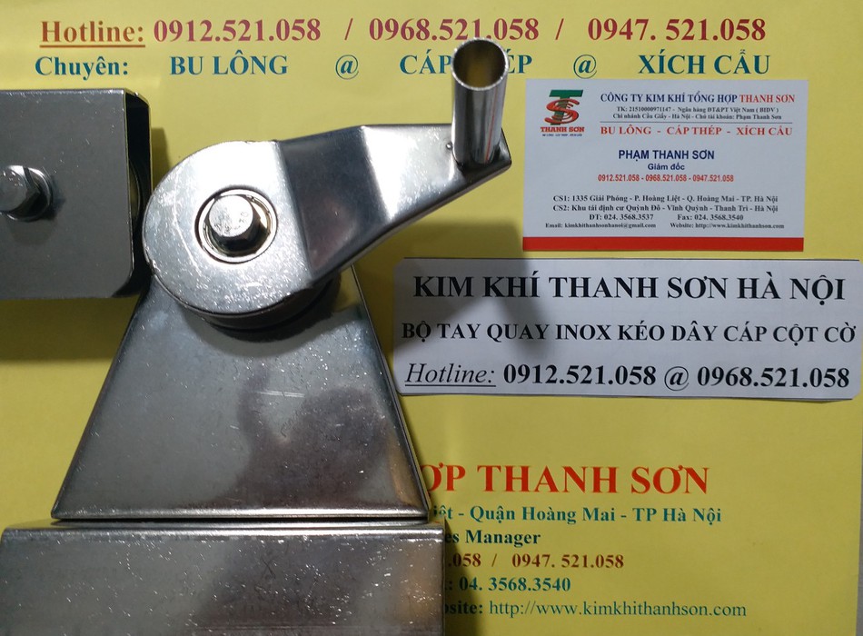 Puly cột cờ,ròng rọc vuông Inox,tay quay cột cờ Thanh Sơn hà nội có cáp ...