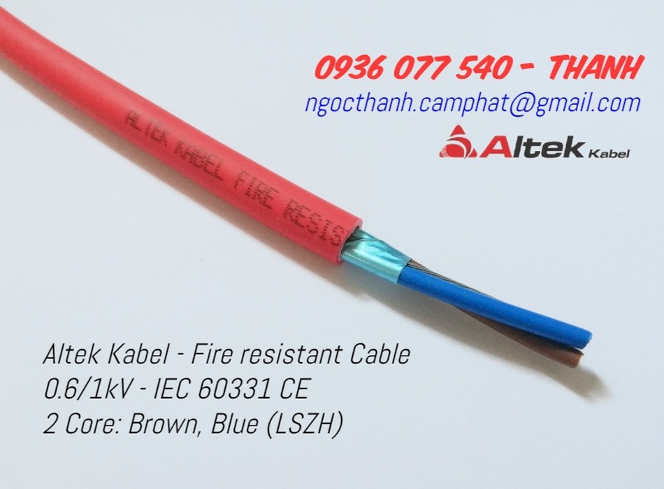 Cáp tín hiệu chống cháy 2x1.0 mm2 - Altek kabel - Fire resistant cable ...