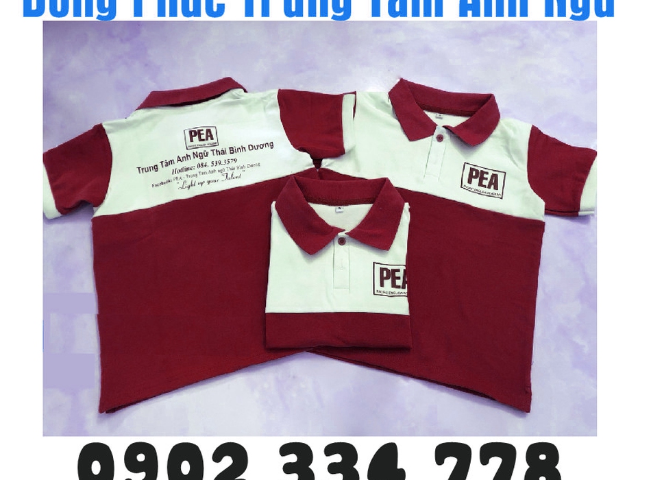 Áo thun đồng phục trung tâm ngoại ngữ màu đỏ 31430733 | Rongbay.com
