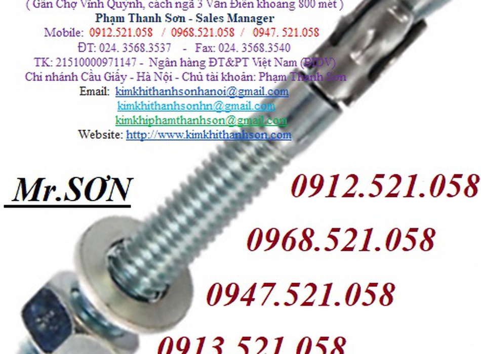 Cung ấp Nở mắt inox M10 x 80,nở mắt thép mạ M16 x 150,nở sắt móc tròn ...