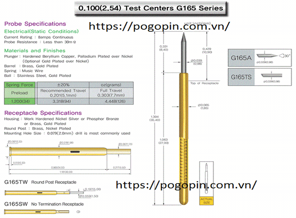 Chân pin kiểm tra tính năng Leeno G135 Series chính hãng 32180921 ...
